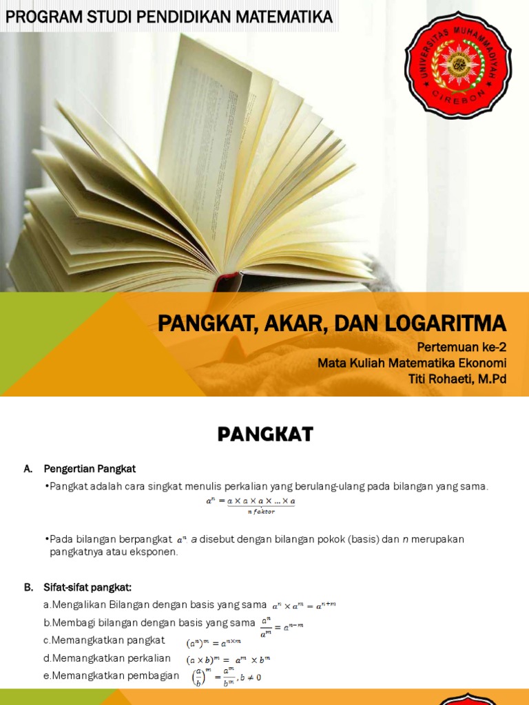 Materi 2 - Pangkat, Akar, Dan Logaritma | PDF