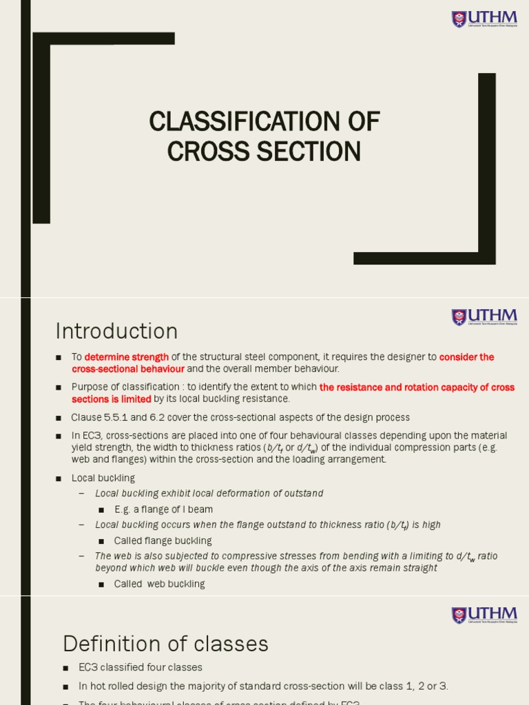 Classification of Cross Section | PDF | Buckling | Strength Of Materials