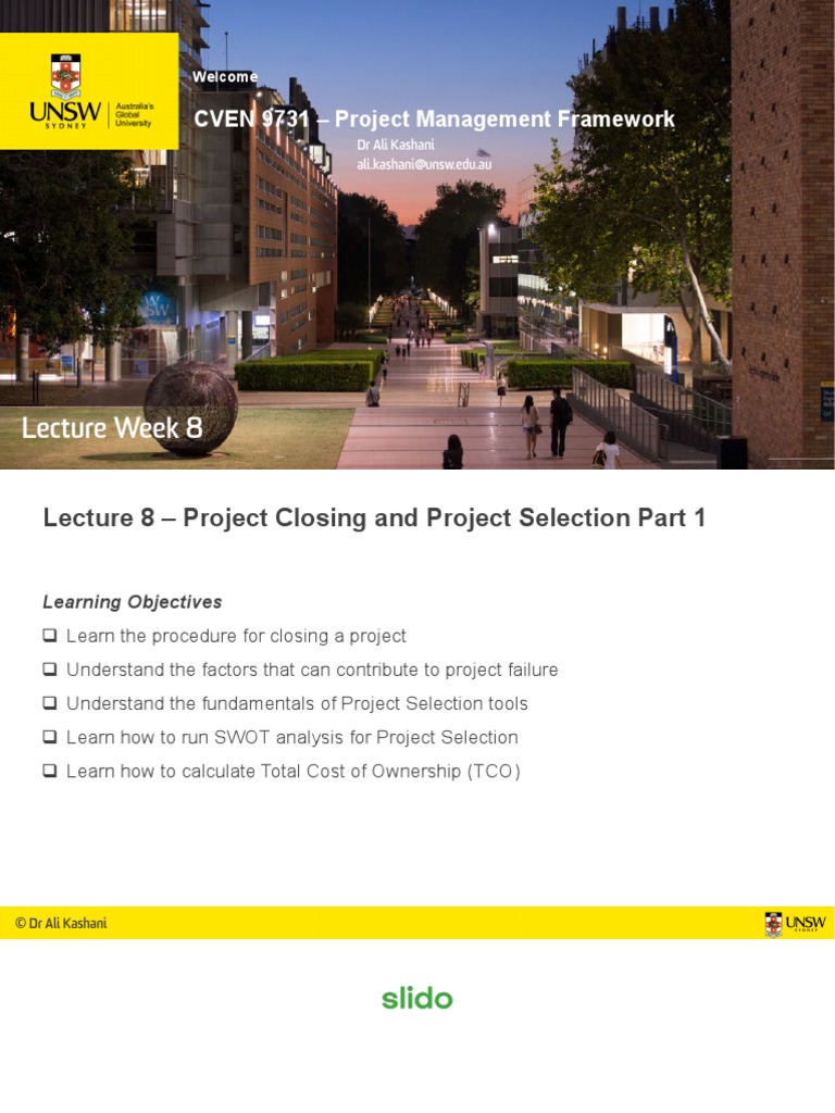 Lecture Slides (Week 8) - Final Version | PDF | Swot Analysis | Net Present Value