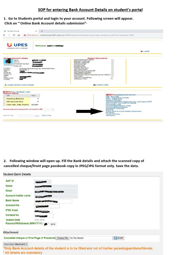 Sop Bank Details | PDF