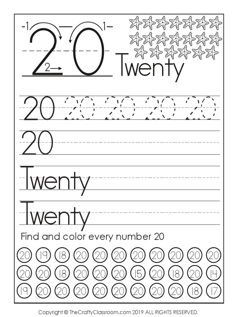 Number Line to 20 Activity | PDF