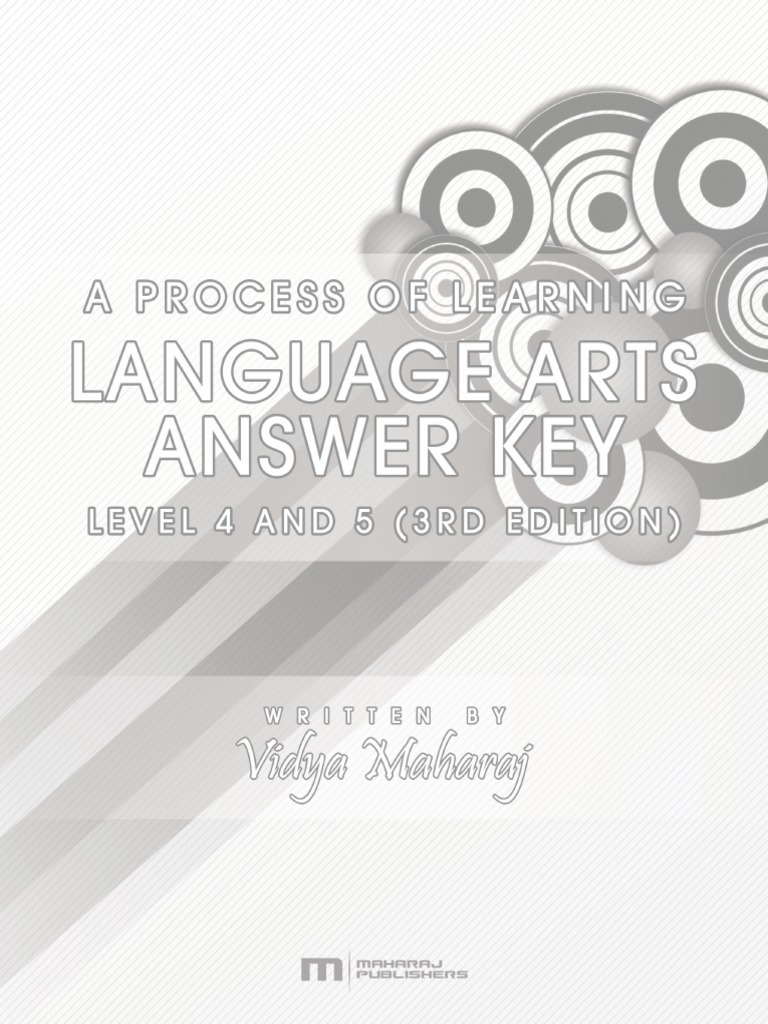 A Process of Learning Language Arts - Level 4 5 - Answer Key Third ...
