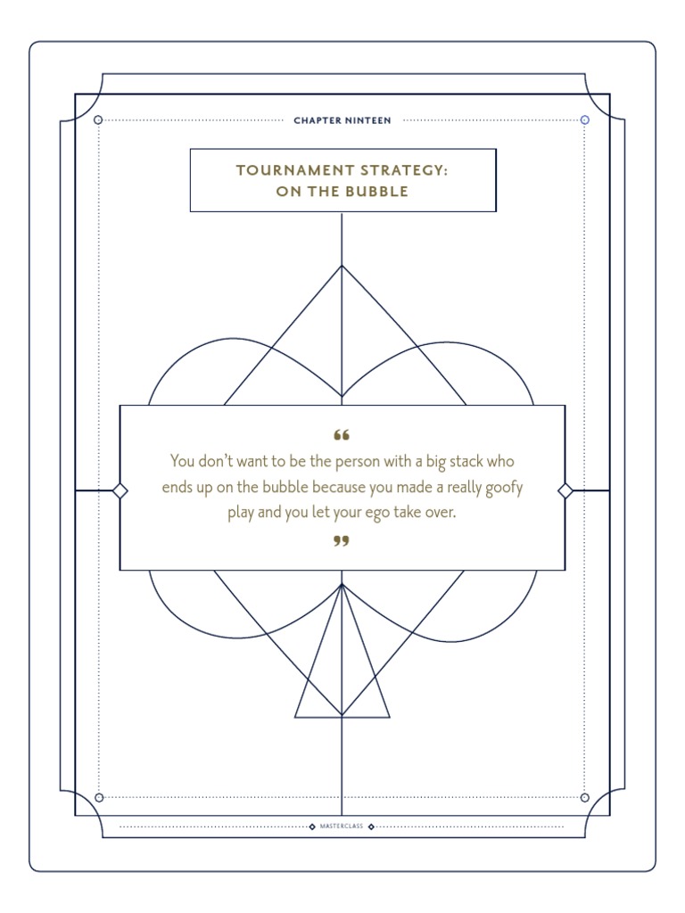 19-Tournament Strategy On The Bubble | PDF | Betting In Poker | Business