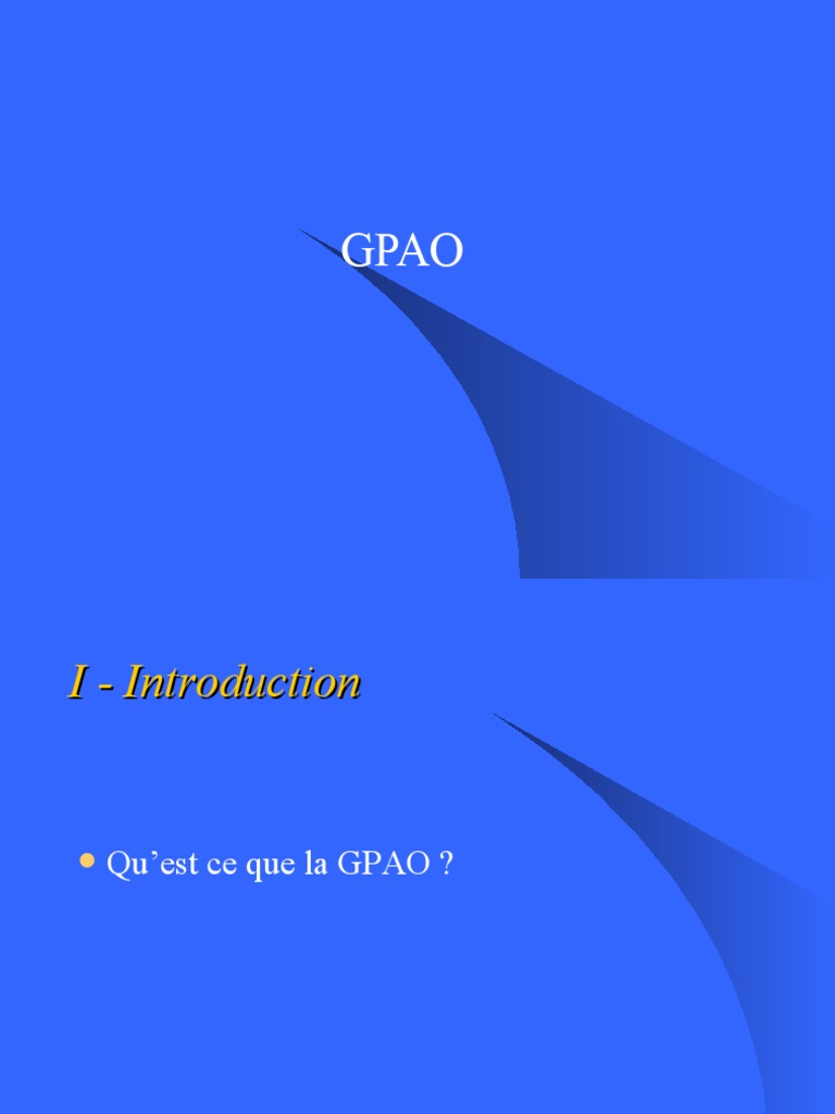 Presentation GPAO | PDF | Inventaire | Sociétés