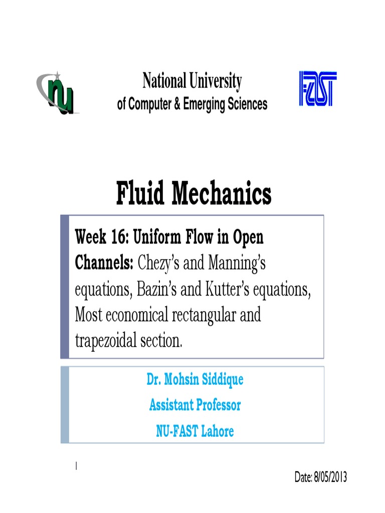 Uniform Flow in Open Channels | PDF | Fluid Dynamics | Mechanics