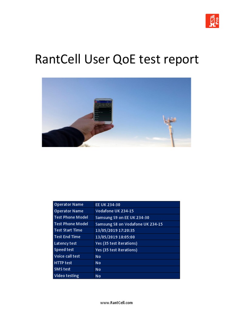 Rantcell App Drivetest Report Pdf Cellular Network Mobile Phones