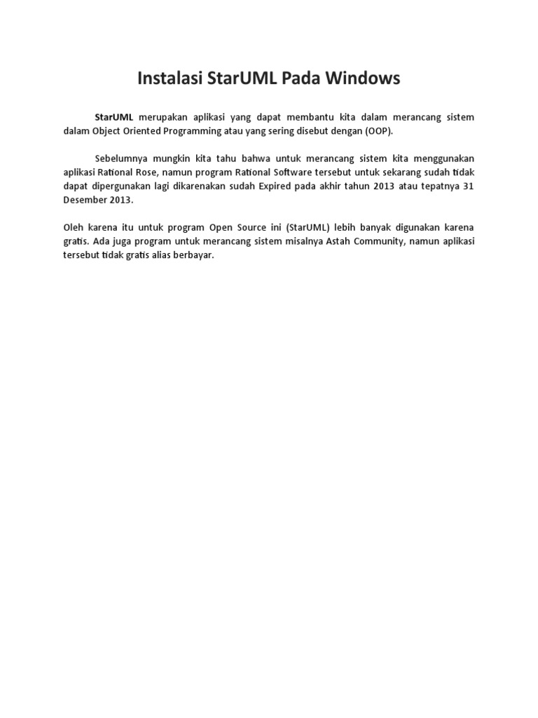 CARA INSTALASI STARUML | PDF