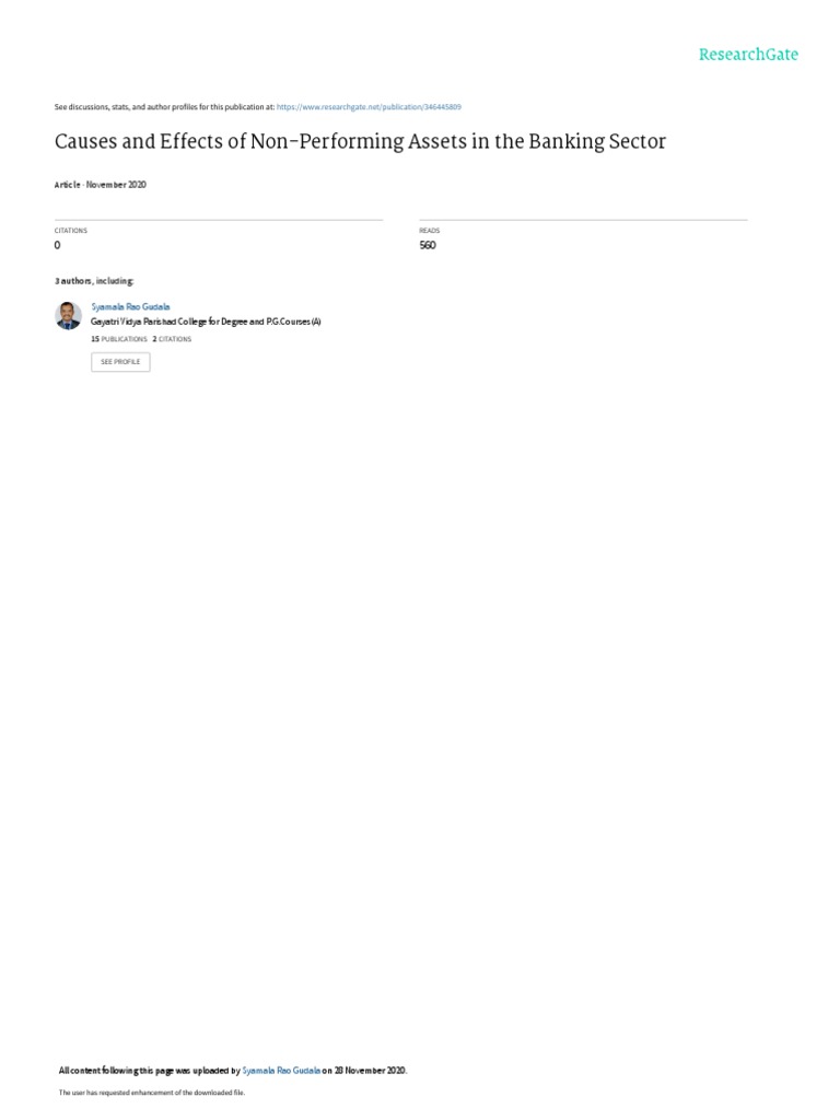 Causes & Effects of NPAs in Banking | PDF | Banks | Loans