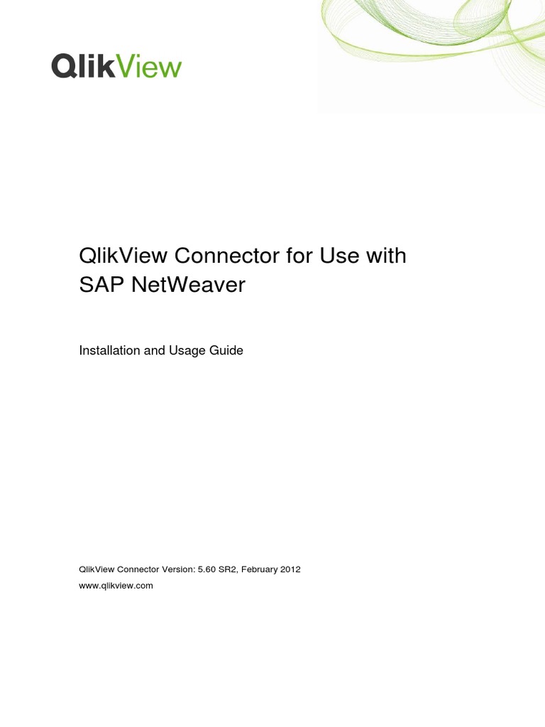 QlikView SAP Connector v5.60 - SR2 Reference Manual | PDF | Parameter (Computer Programming ...