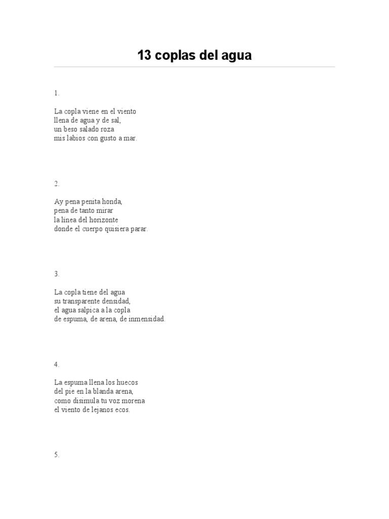 Coplas Agua | PDF | Agua | Naturaleza
