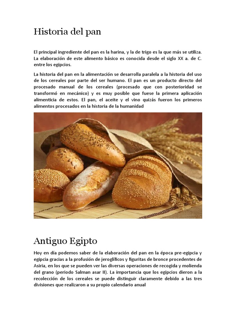 Historia Del Pan | PDF | Panes | Horneando