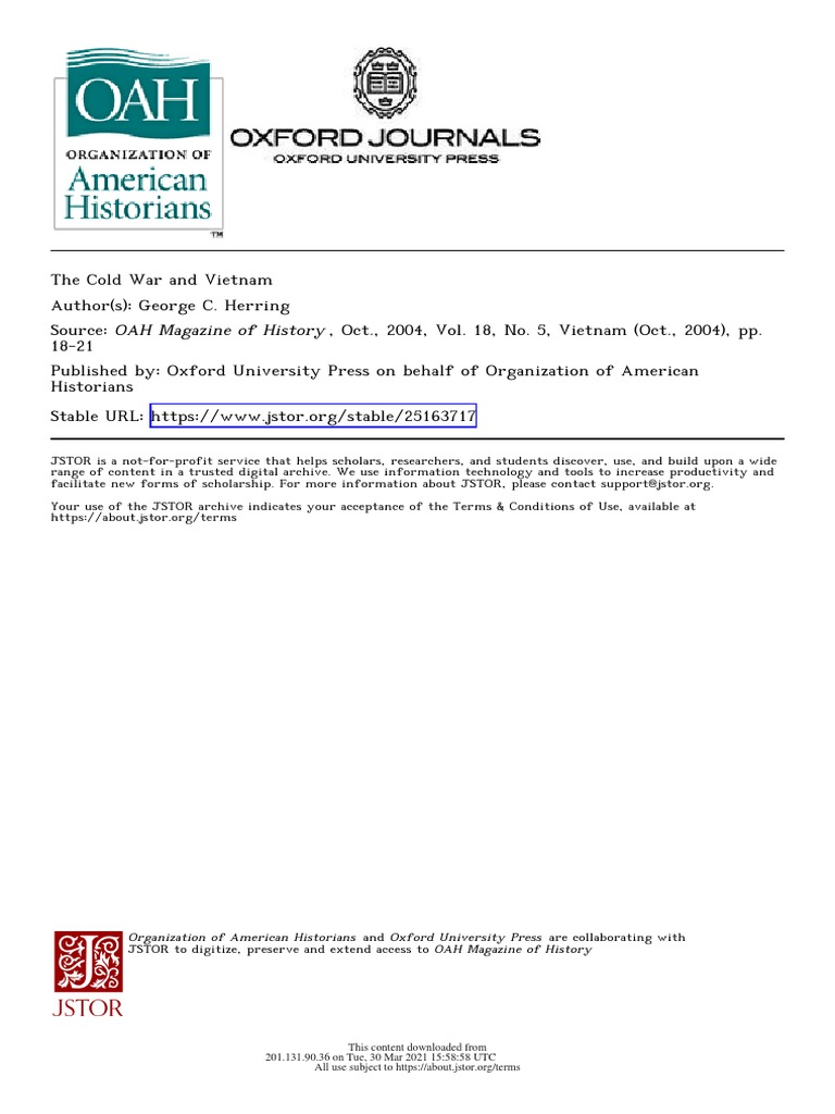 1.the Cold War and Vietnam | PDF | Cold War | Vietnam War