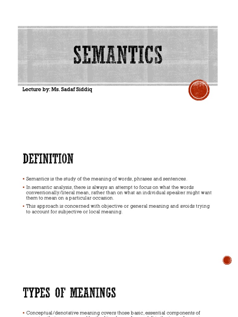Chapter 9 Semantics | PDF | Semantics | Phrase