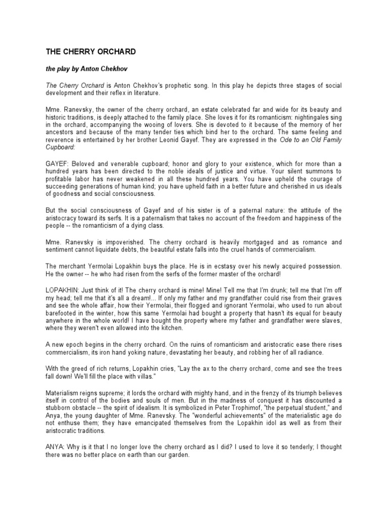 The Cherry Orchard | PDF | Poetry