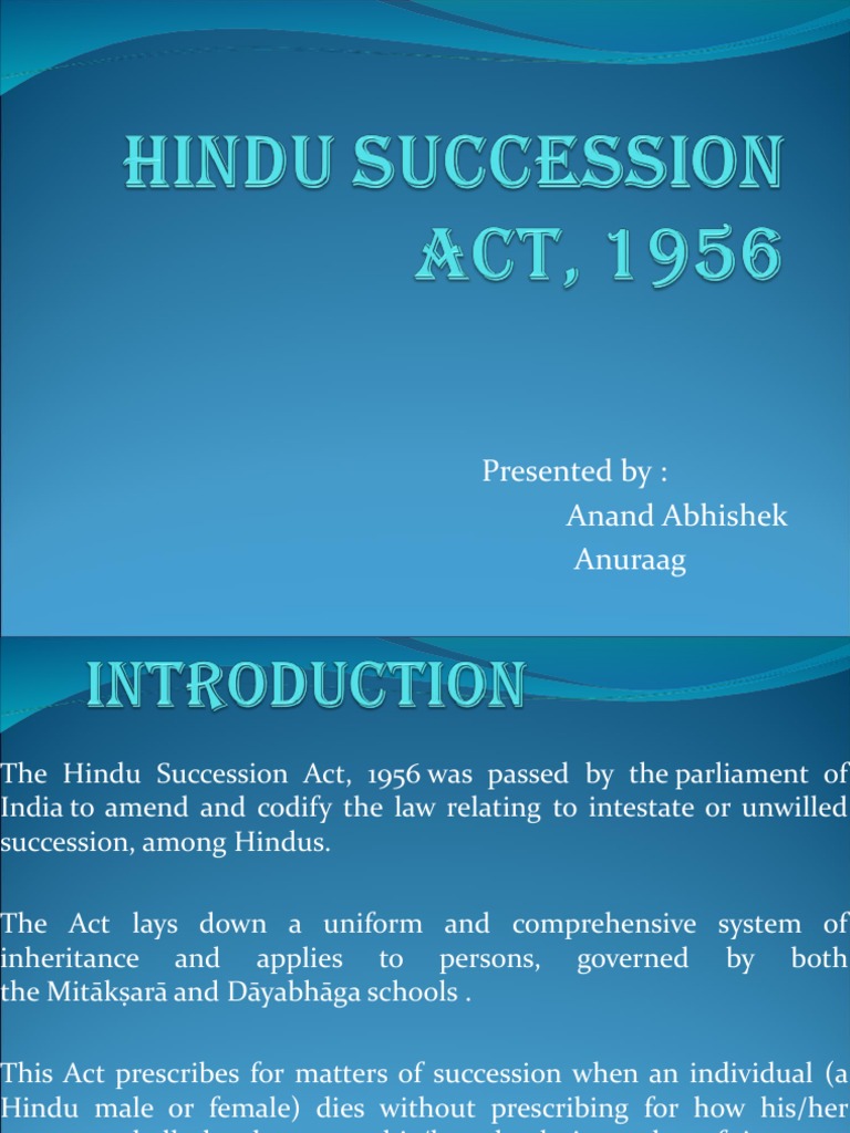 Hindu Succession Act, 1956