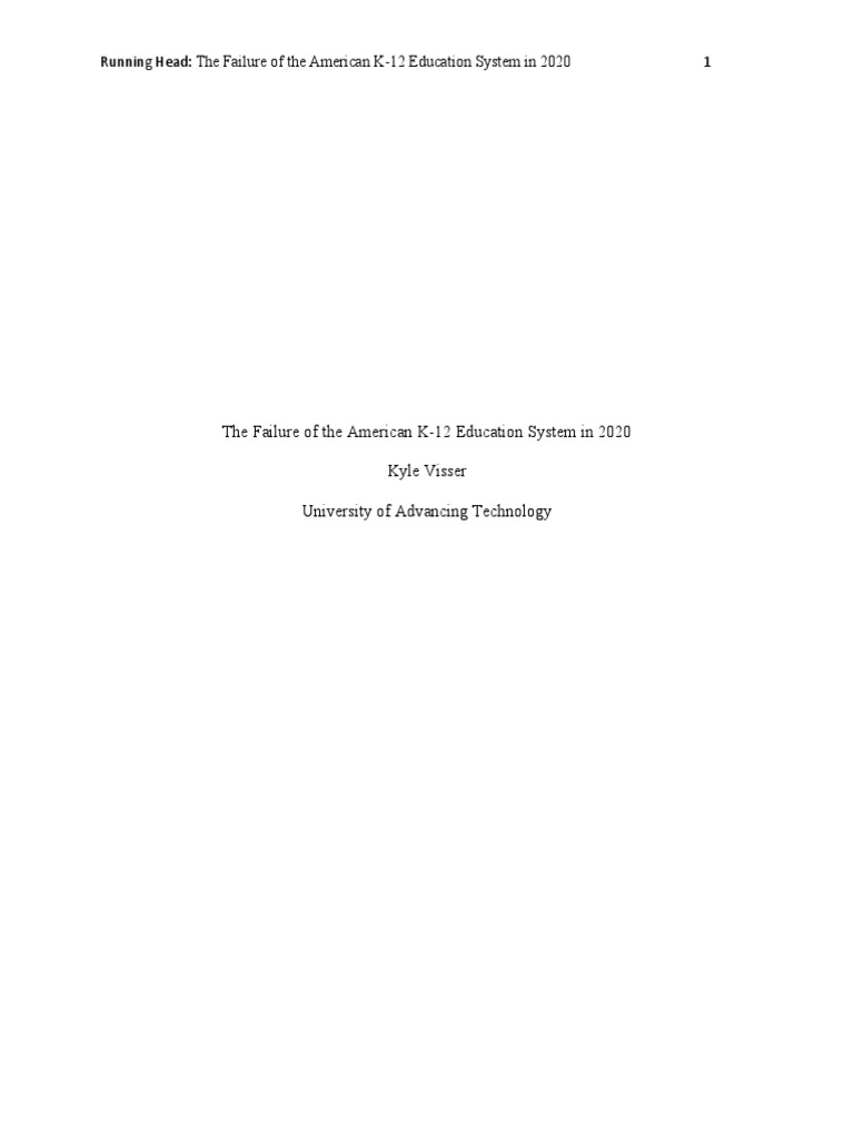 The Failure of The American K-12 Education System in 2020 | PDF ...