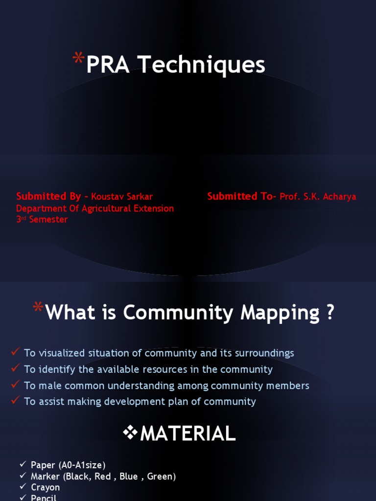 PRA Techniques: Submitted by - Submitted To | PDF | Nature | Business