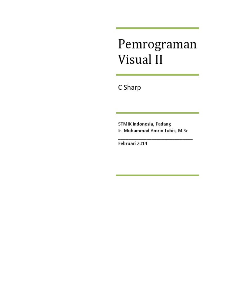 Pemrograman Visual II | PDF