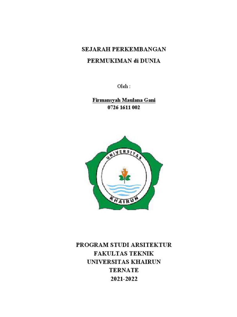 Sejarah Perkembangan Permukiman | PDF