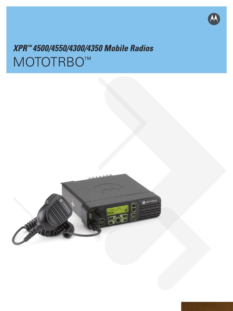 Mototrbo: XPR 4500/4550/4300/4350 Mobile Radios | PDF | Ultra High ...