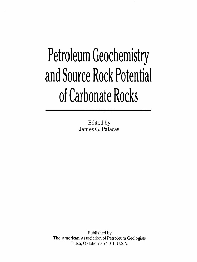 Petroleum Geochemistry and Source Rock Potential of Carbonate Rocks ...
