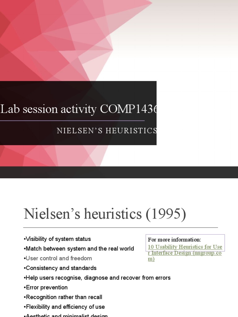 Nielsen's Heuristics for Usability Design | PDF | Ios | Login
