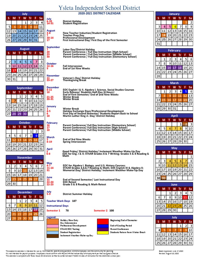 YISD Academic Calendar 2025-2026 | PDF | Academic Term | Schools