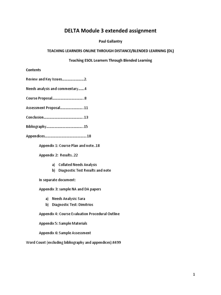DELTA Module 3 Extended Assignment | PDF | Educational Assessment ...