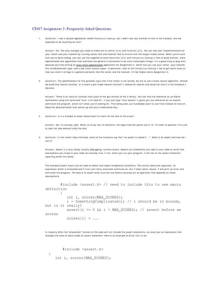 11b Assignment 3 Vector FAQs | PDF | Array Data Structure | Macro ...