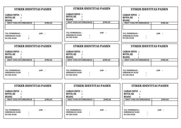 Stiker Cairan Infus | PDF