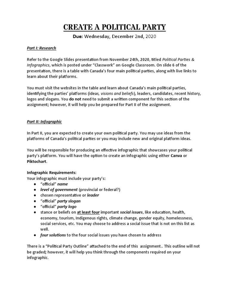 Infographic - Create A Political Party | PDF | Infographics | Information