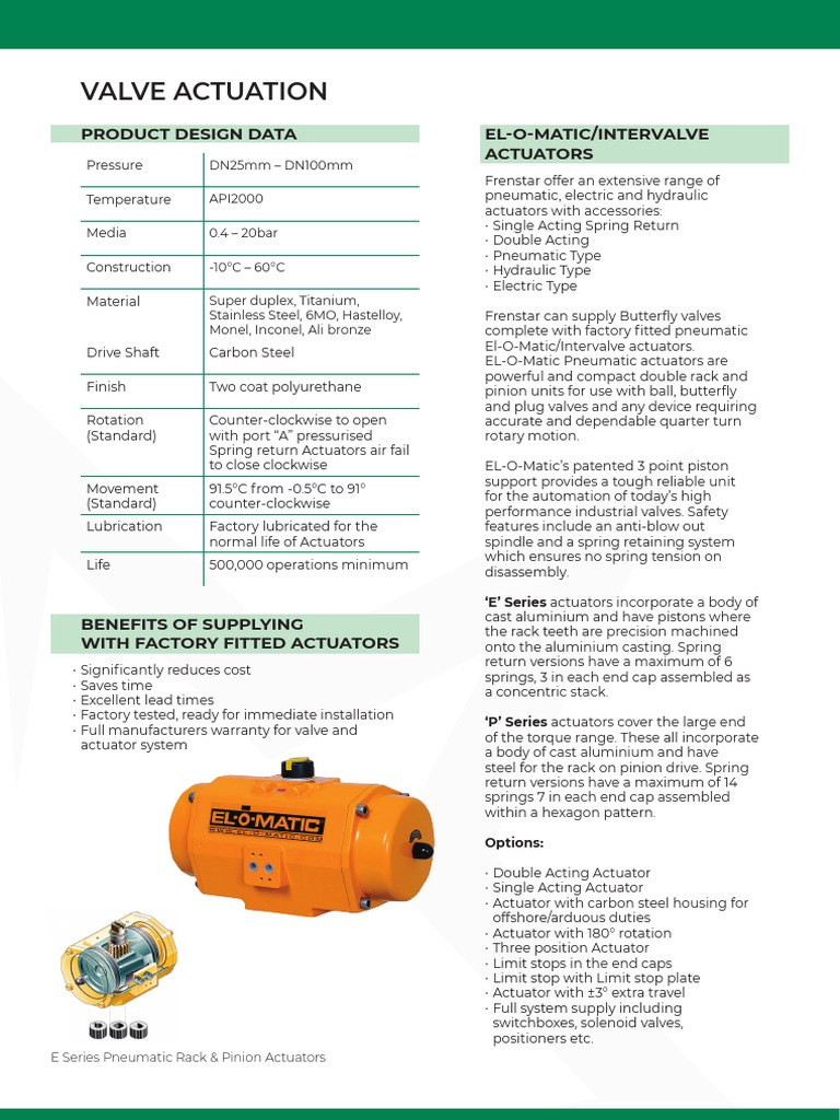 Valve Actuation: Product Design Data El-O-Matic/Intervalve Actuators ...