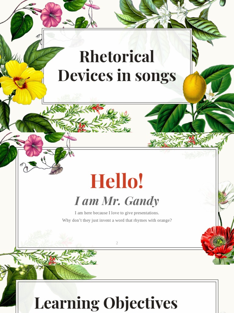 Rhetorical Devices in Songs | PDF