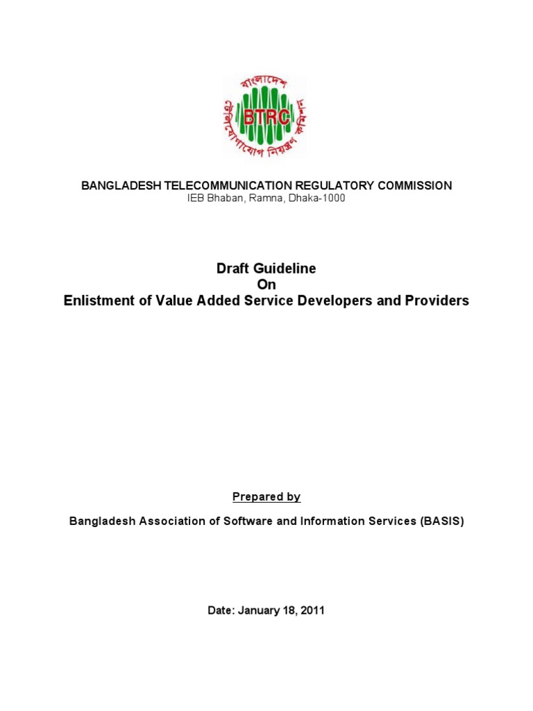 VAS Draft Guidelines From BASIS-Jan 18, 2011 | PDF | Quality Of Service ...