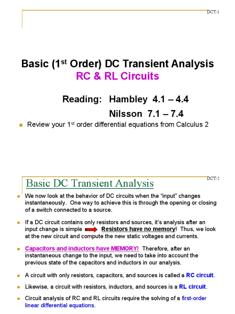 DC Transient Analysis: RC & RL Circuits | PDF | Electrical Network ...