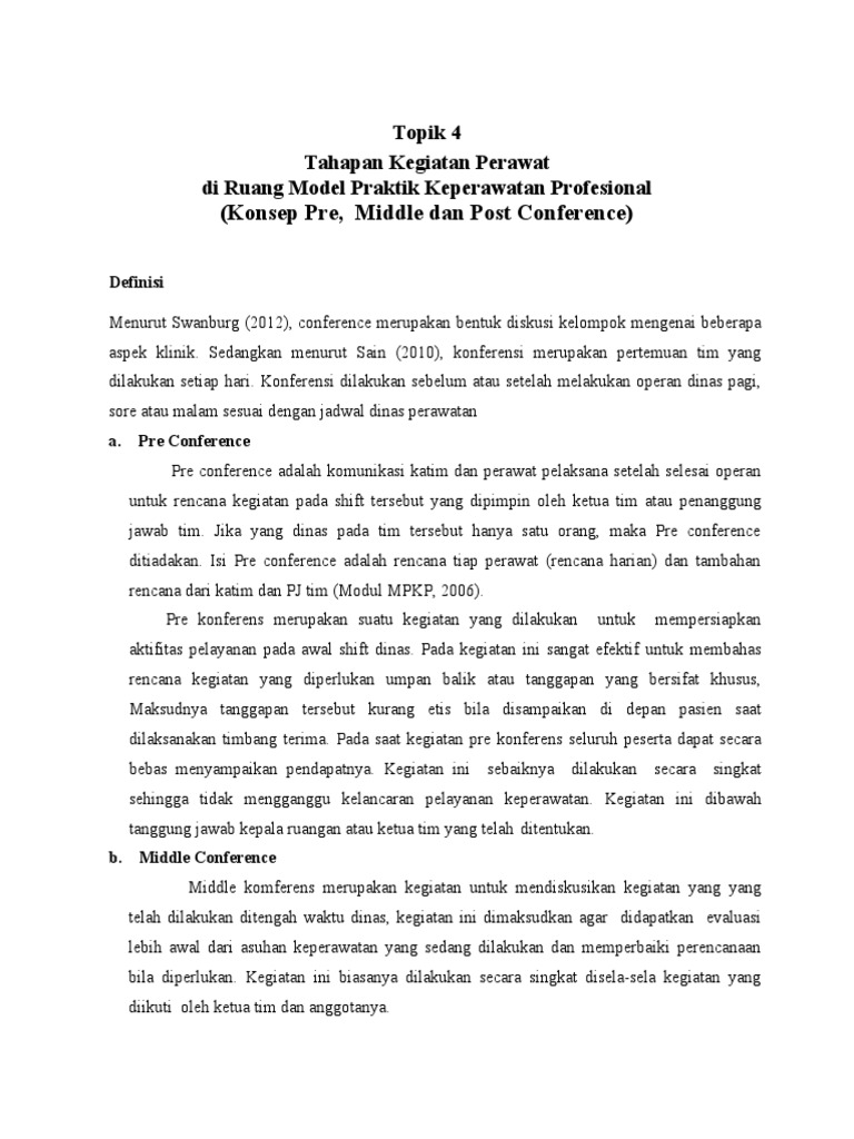 Pre Conference, Middle Dan Post Conference | PDF