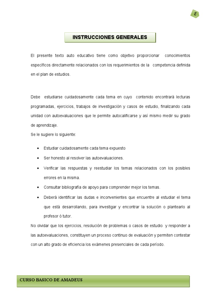 Curso Básico de Amadeus: Guía Educativa | PDF | Hotel | Crucero