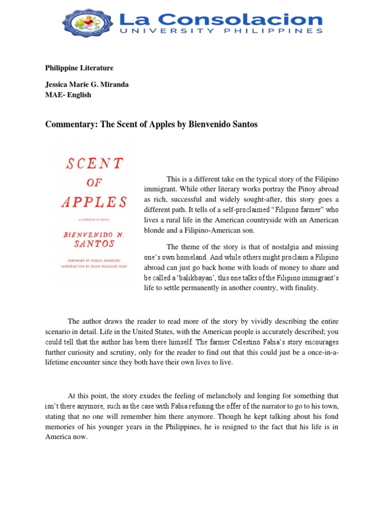 The Scent of Apples by Bienvenido Santos PDF | PDF