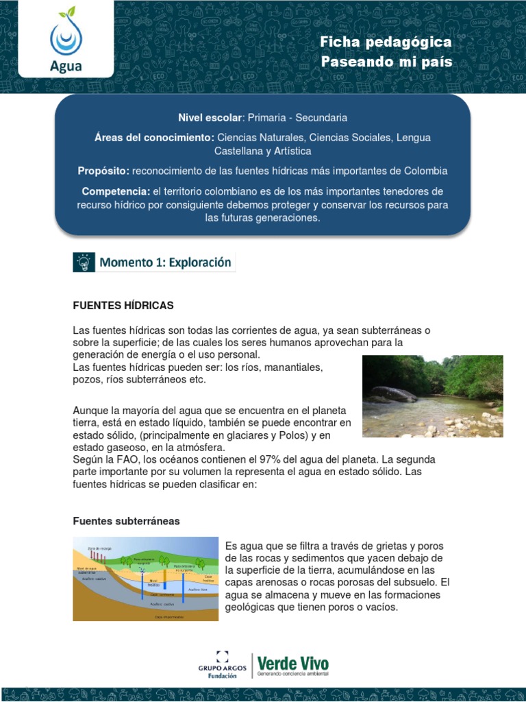 Ficha Agua Paseando Mi País | PDF | Río | Agua