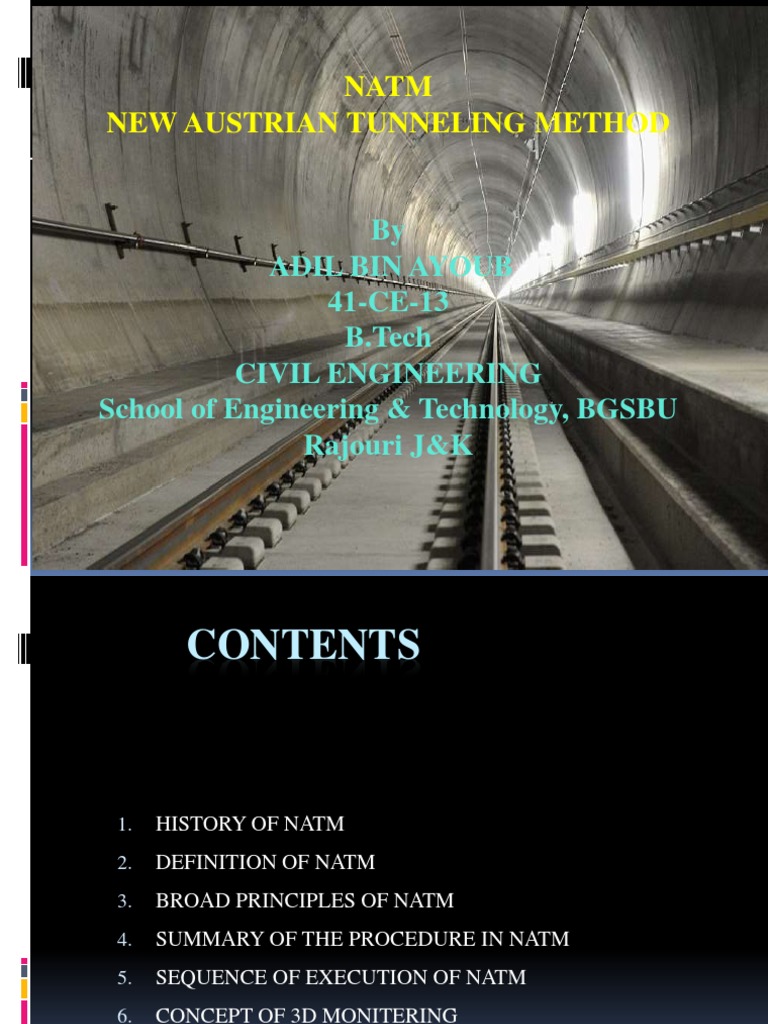Natm New Austrian Tunneling Method | PDF | Civil Engineering | Nature