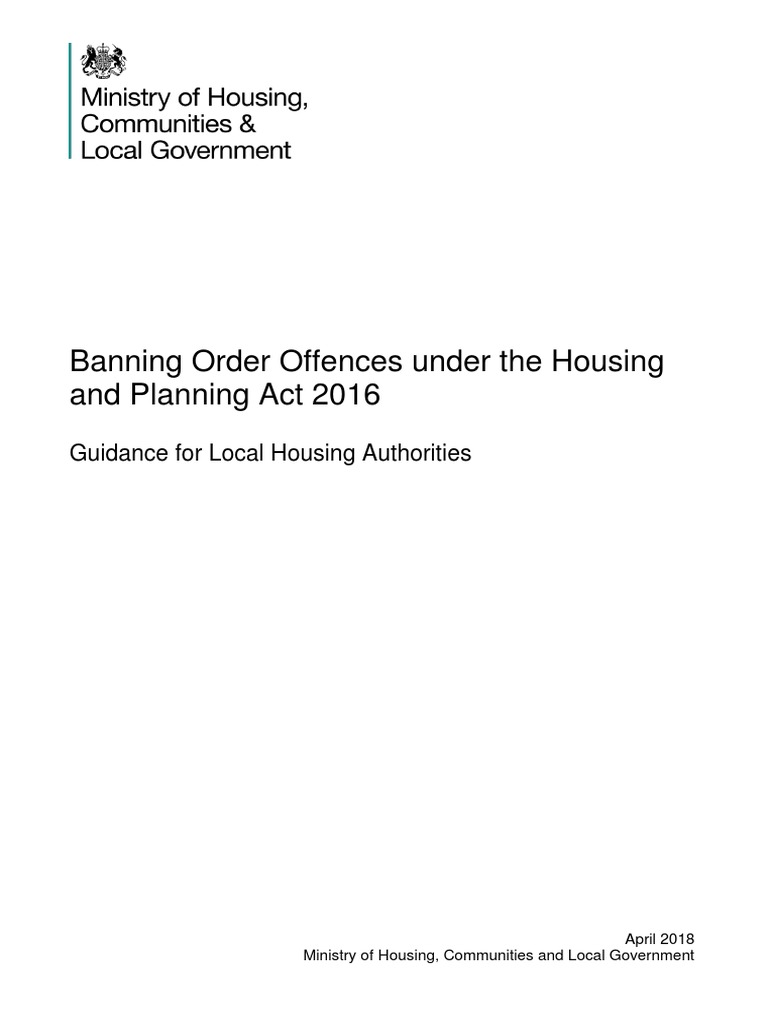 Banning Order Offences Under The Housing and Planning Act 2016 | PDF ...