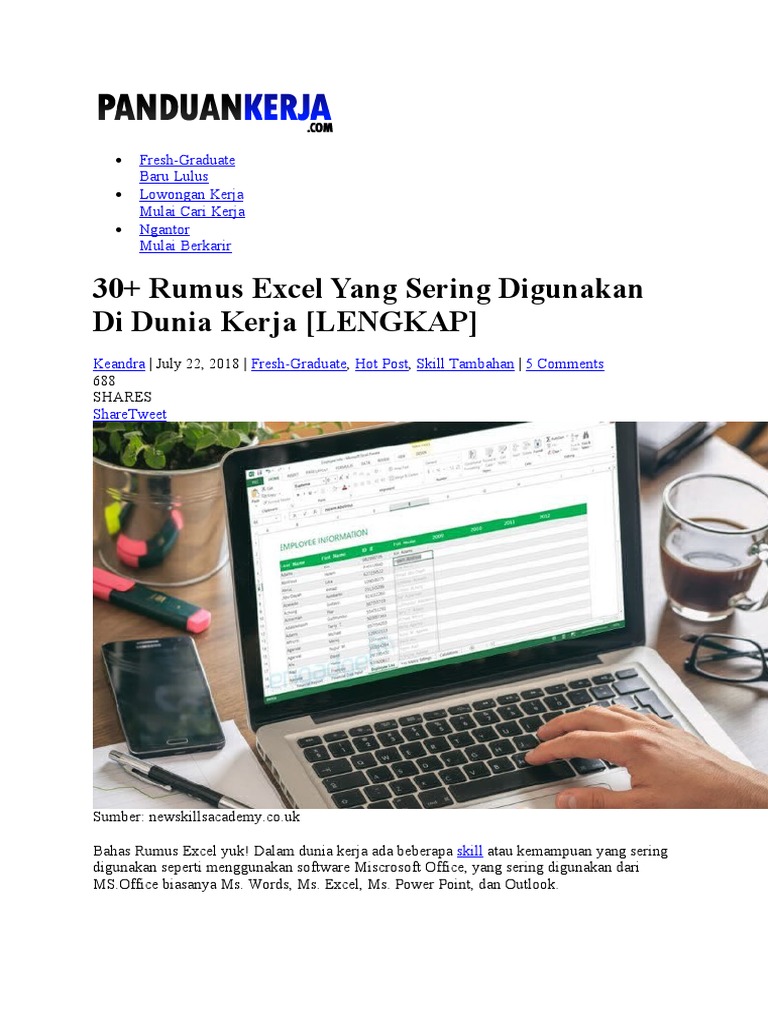 Belajar Rumus Rumus Excel | PDF | Metode & Bahan Ajar | Komputer