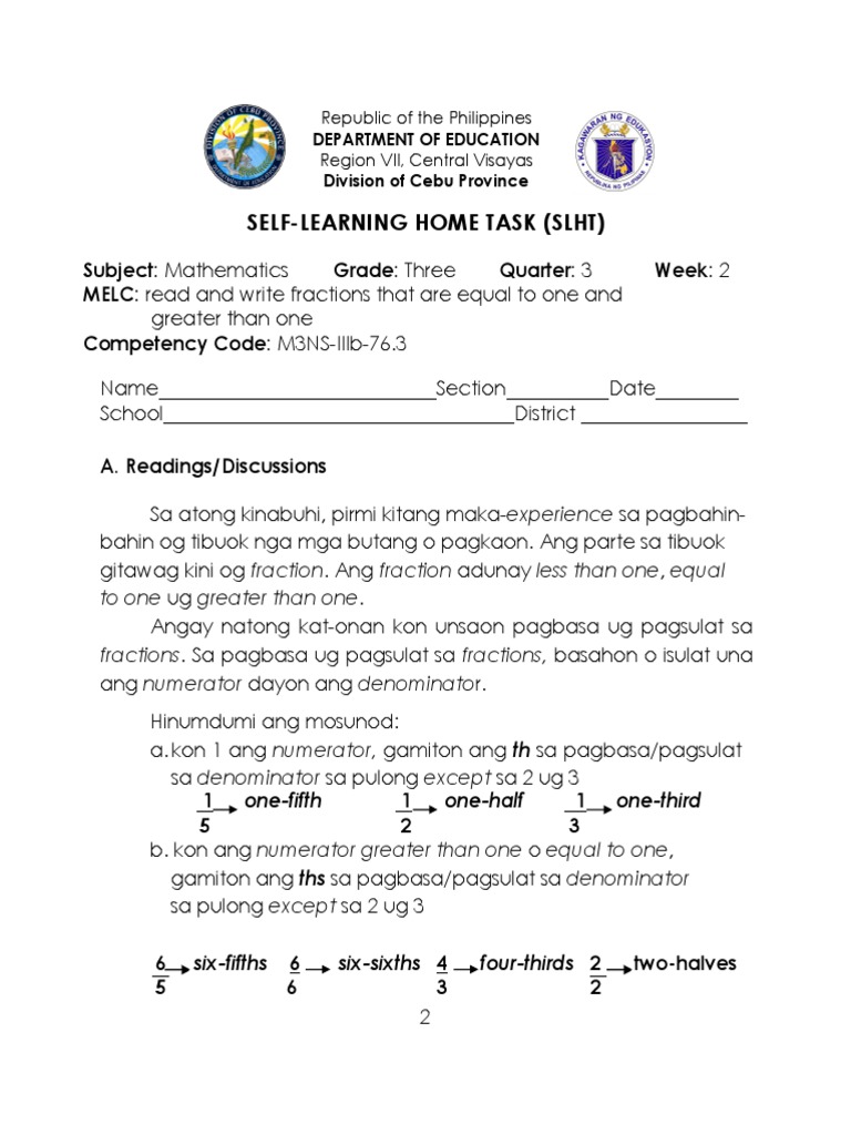 Edited Math3 SLHT, Q3, Wk2, M3NS IIIb 76.3 | PDF