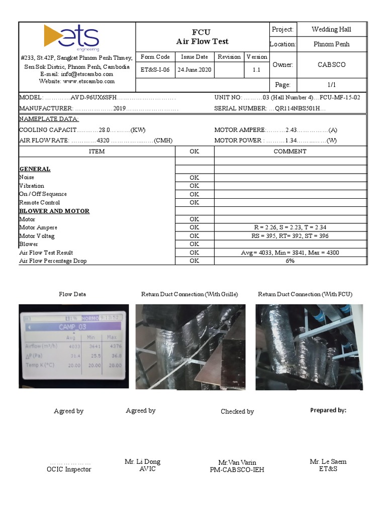 FCU Air Flow Test | Download Free PDF | Vehicles | Land Vehicles