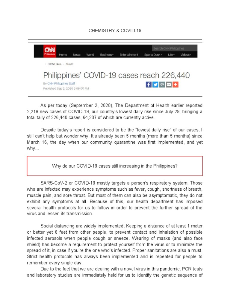 Chem&Covid | PDF | Diseases And Disorders | Epidemiology