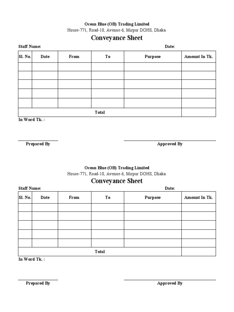 Conveyance Sheet | PDF