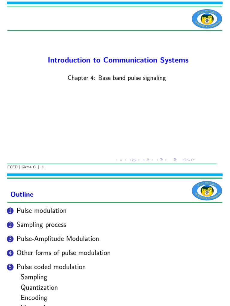 Understanding Baseband Pulse Signaling: An Introduction to Sampling, Pulse Amplitude Modulation ...
