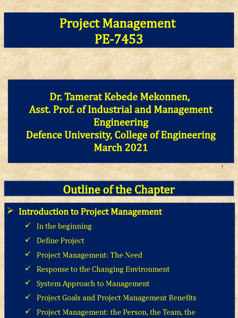 Lecture 1 - Chapter 1 - Introduction To Project MGT | PDF | Project ...