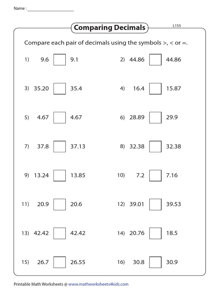 Comparing Decimals To Hundredths | PDF | Teaching Methods & Materials ...