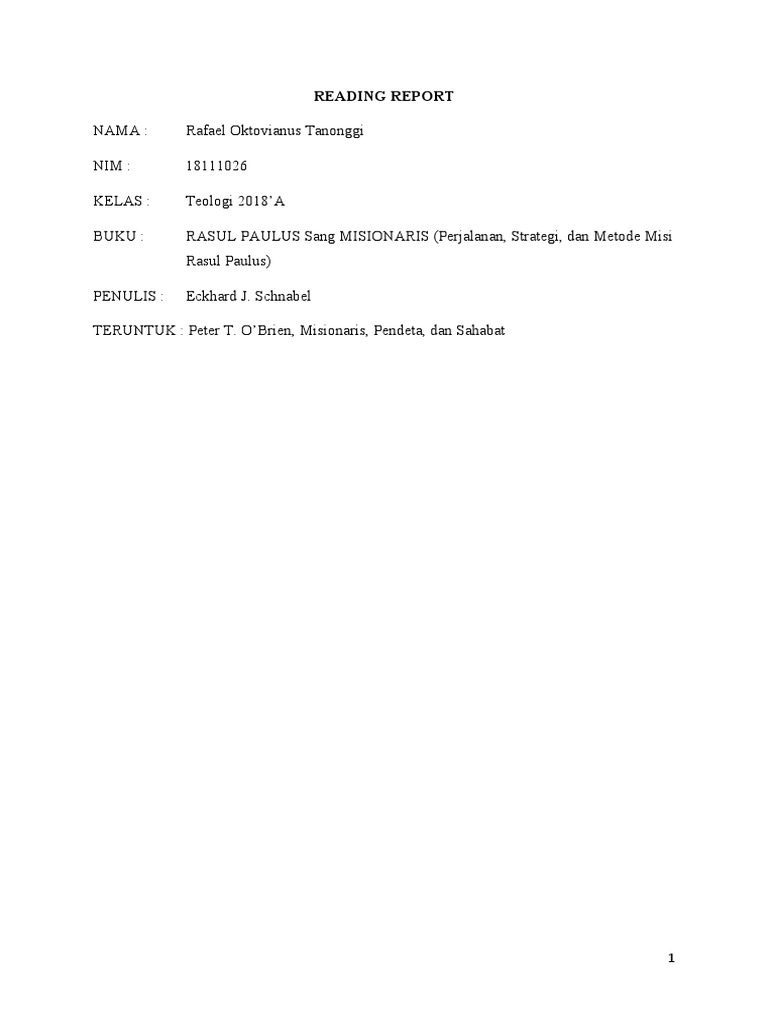 READING REPORT Pbu | PDF | Sejarah | Agama & Spiritualitas